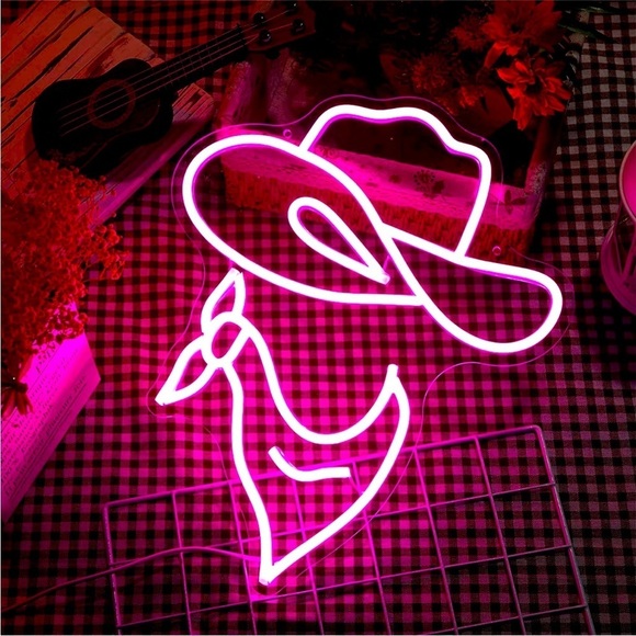 Urban Outfitters | Wall Decor | Cowboycowgirl Neon Pink Sign Party ...